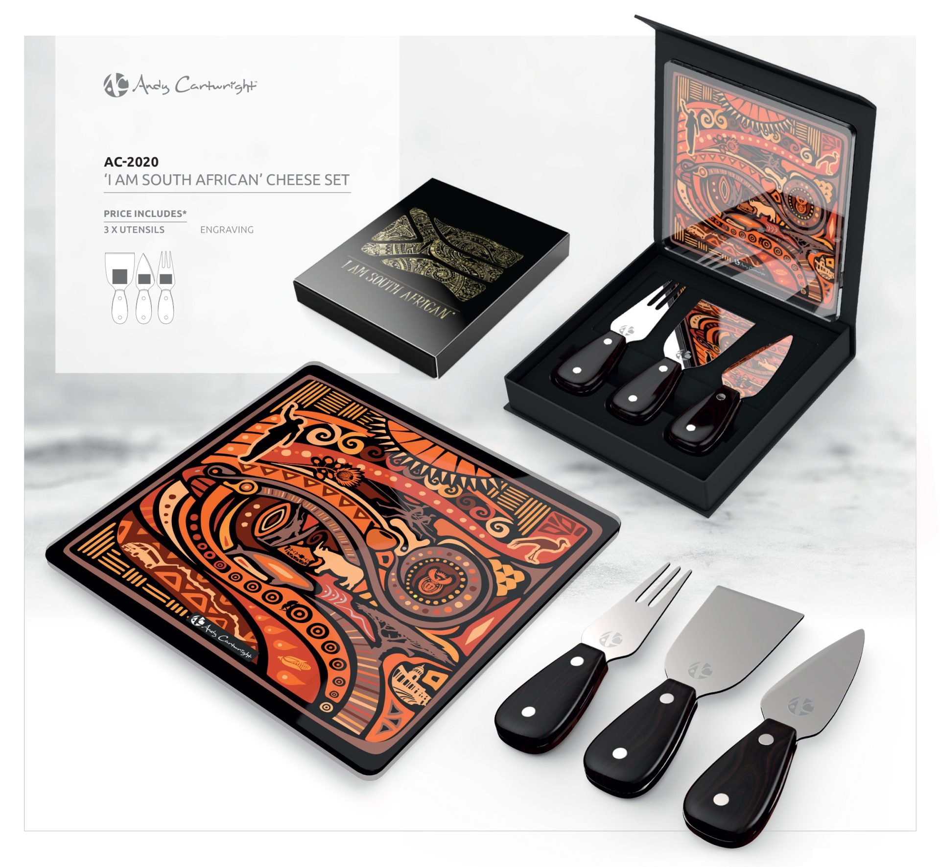Andy Cartwright “i Am South African” Cheese Set – Branding & Beyond