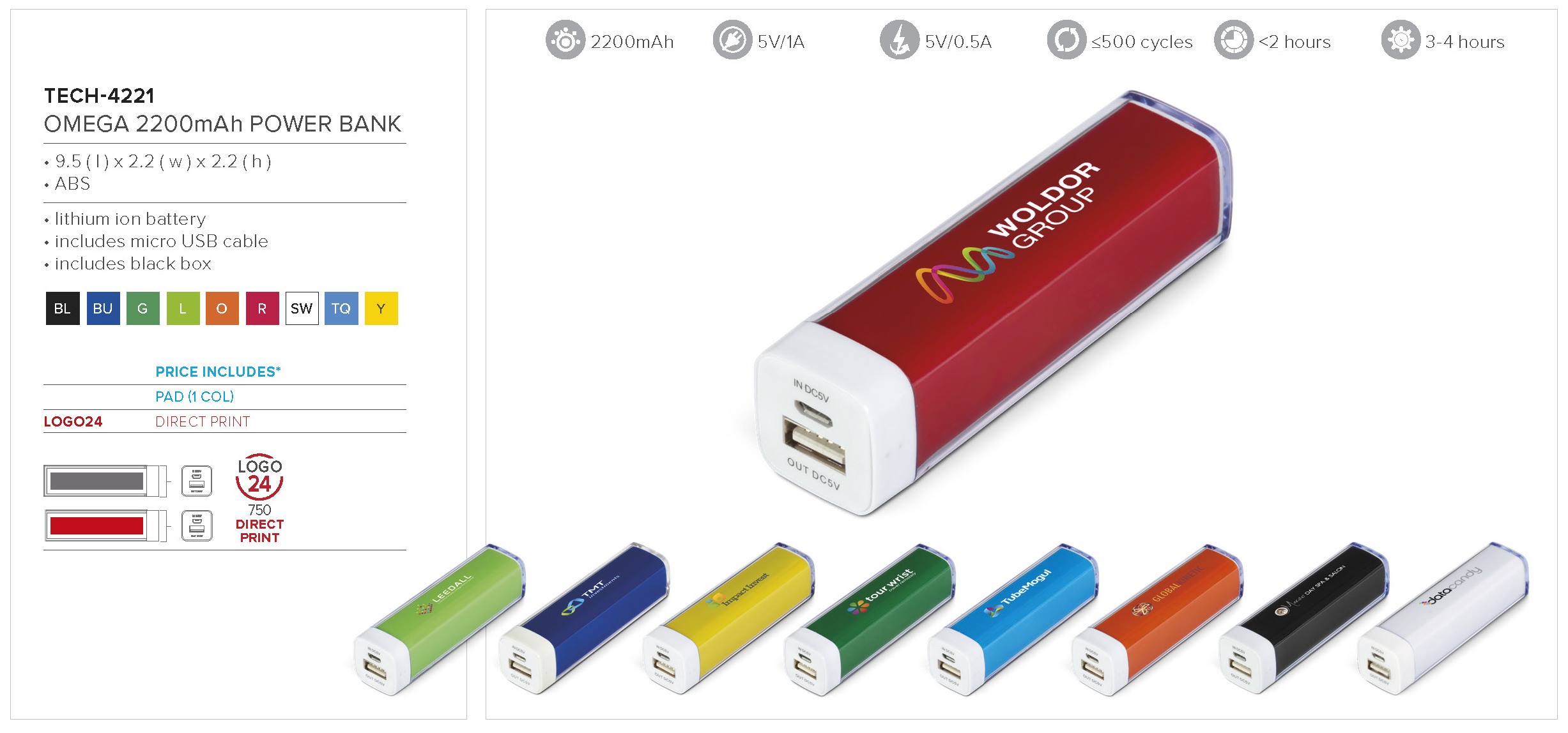 Omega Power Bank – 2,200mah - Branding & Beyond