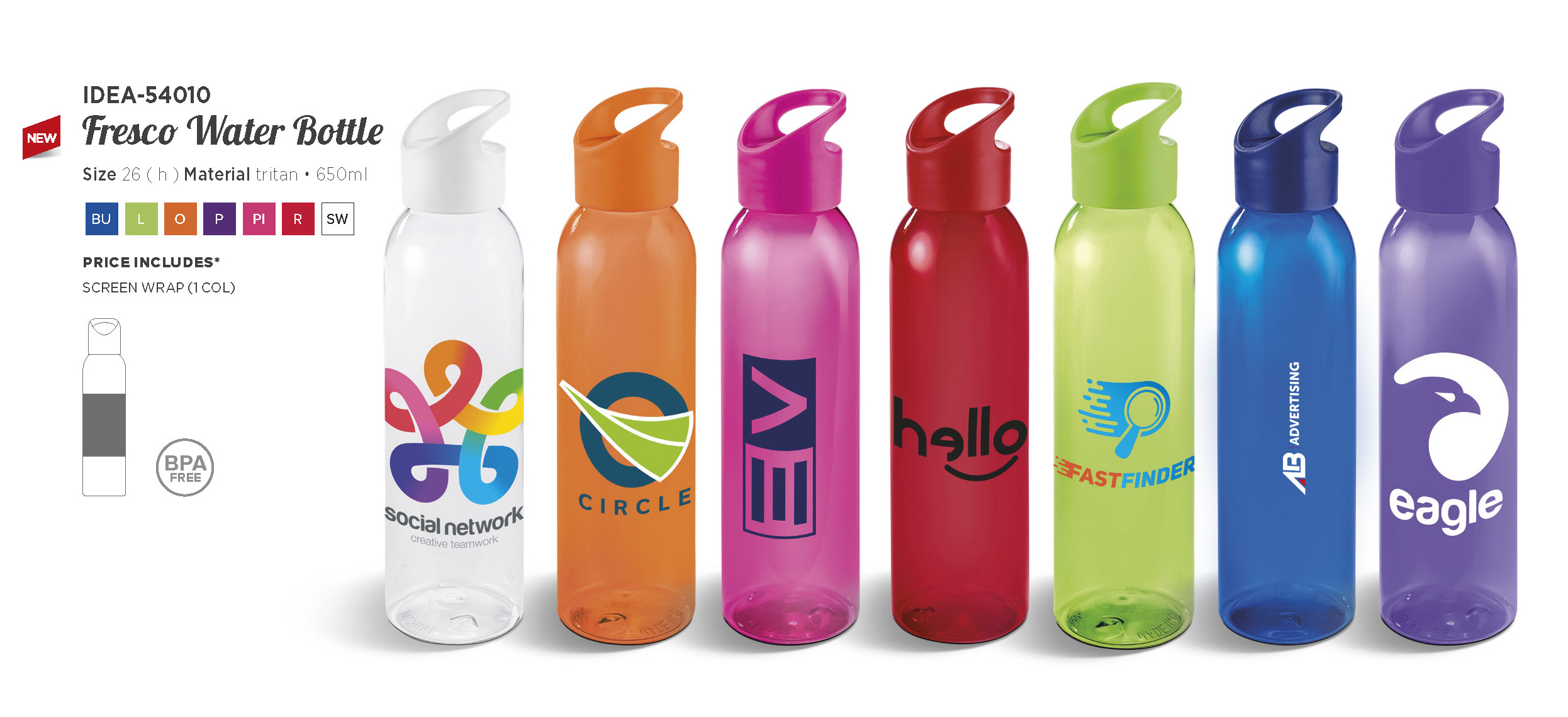Altitude Fresco Plastic Water Bottle – 650ml - Branding & Beyond