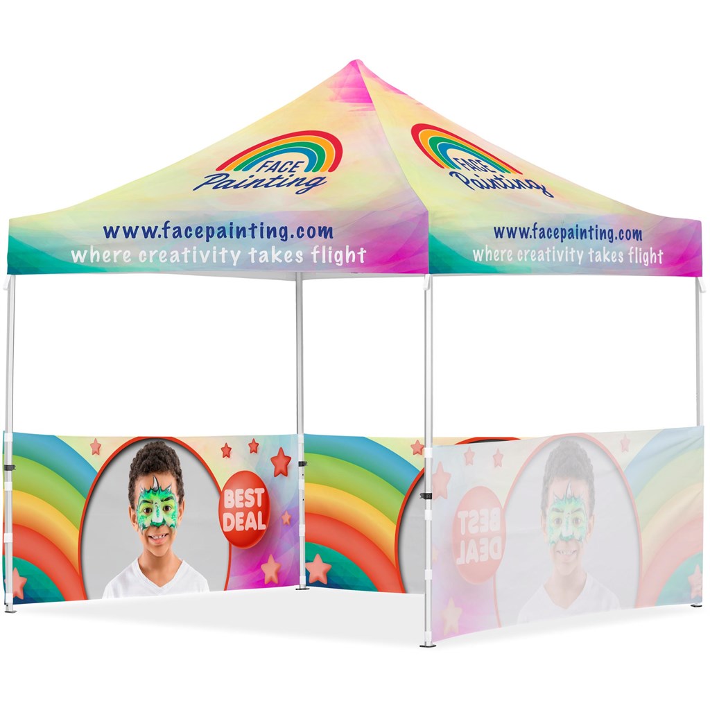 Coated Steel Sublimated Gazebo 3m X 3m – 3 Half-wall Skins – Branding ...
